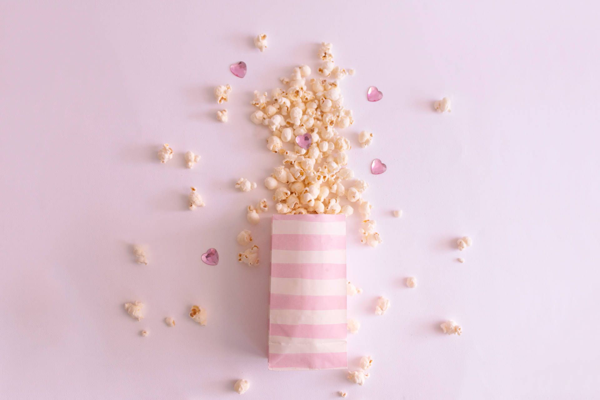 Download Girly Pink Aesthetic Popcorn Wallpaper by sawdustbrain
